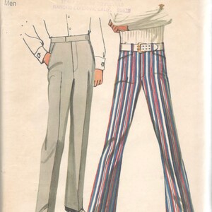 Simplicity 9736 1970s Mens Trousers Pants and Jean Cut Bell Bottom ...