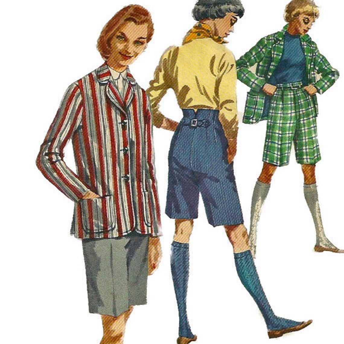 Simplicity 1695 1950s Junior Misses High Waist Back Buckle - Etsy