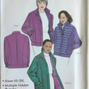 Saf-t Pockets 9700 Flight Jacket Pattern 10 Pockets Kimono Sleeve Travelwear Women Sewing ...