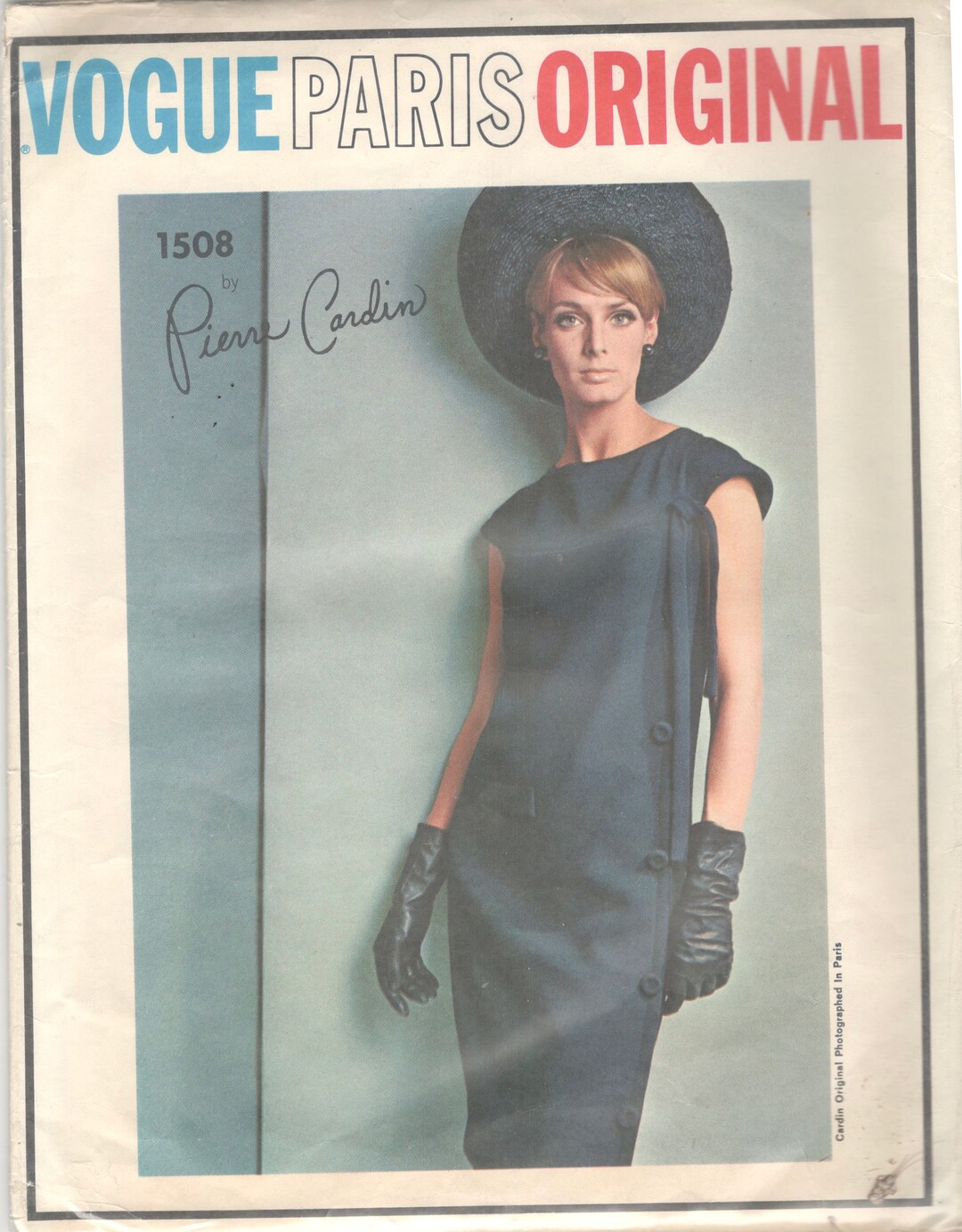 Vogue 1508 1960s Pierre Cardin Misses Dress Pattern Side Wrap Effect ...