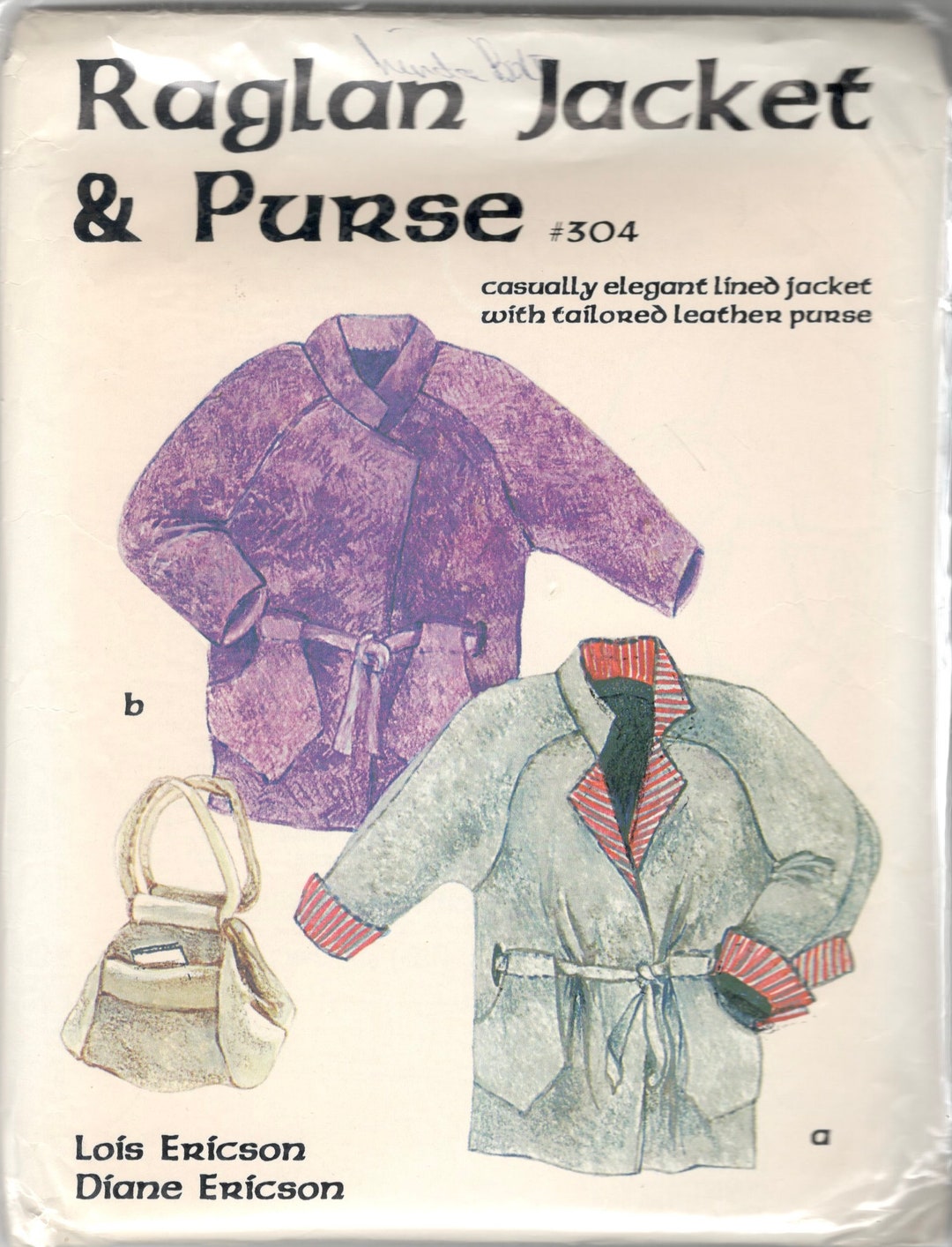 Design & Sew 304 Misses Lined Raglan Jacket and Leather Purse Pattern ...