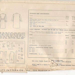 Simplicity 2172 1940s Mens Robe Pattern Lounging Robe Button or Wrap ...