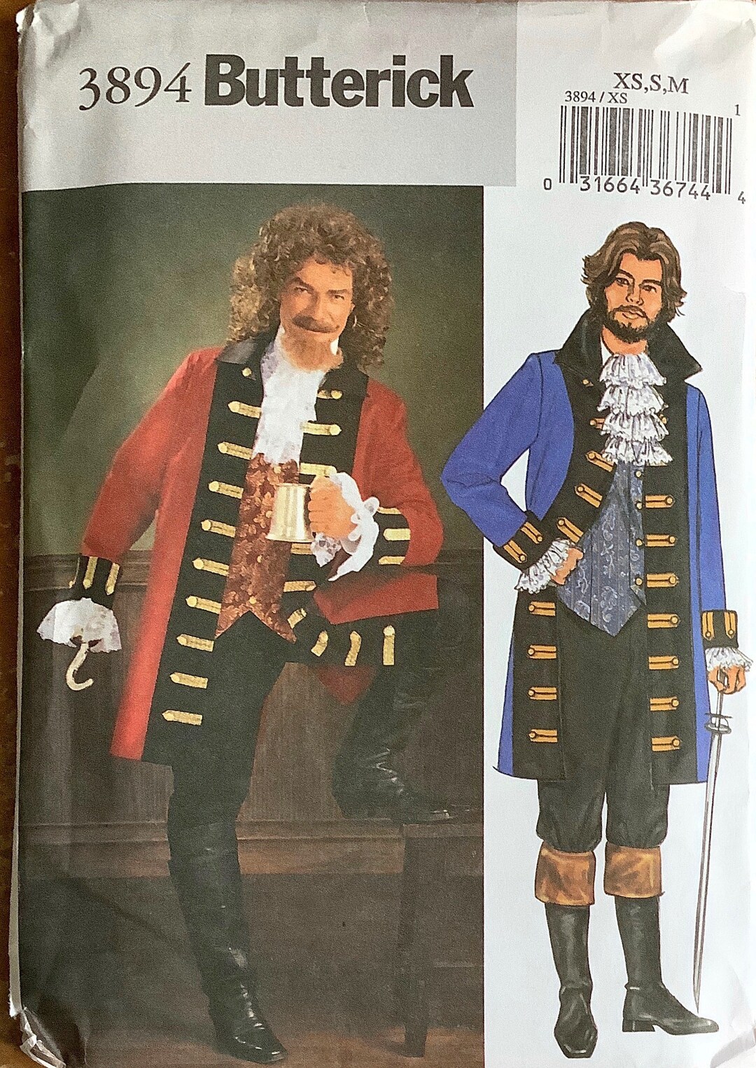 Butterick 3894 Swashbuckler Pirates Costume Pattern Blackwater Coat ...