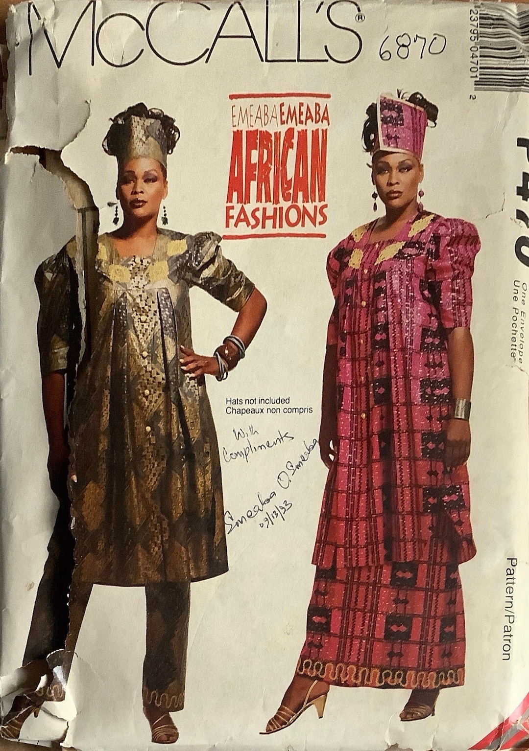 Mccalls 6870 African Tunic Skirt and Pants Pattern Nigerian Designer ...