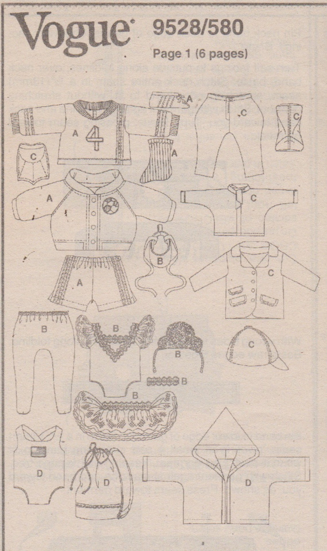 Vogue 9528 Sewing Pattern for Doll Clothes 18" Dolls Linda Carr Costume ...