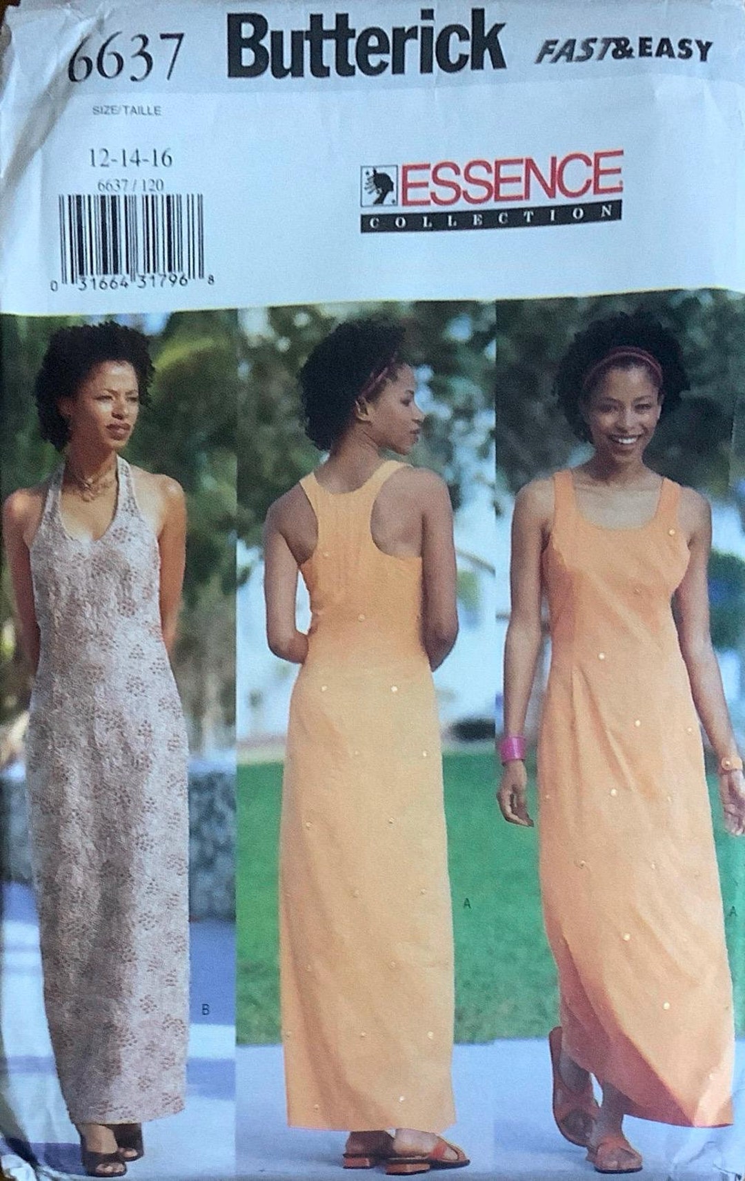 Butterick 6637 Misses African Essence Dress Pattern Very Easy Racer ...