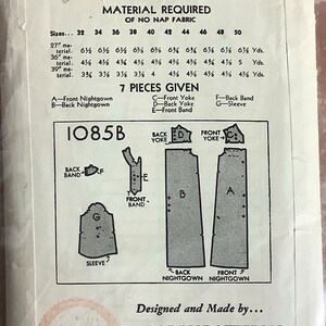 1930s Dubarry 1085B Misses Nightgown Pattern Bishop Sleeves NRA on ...