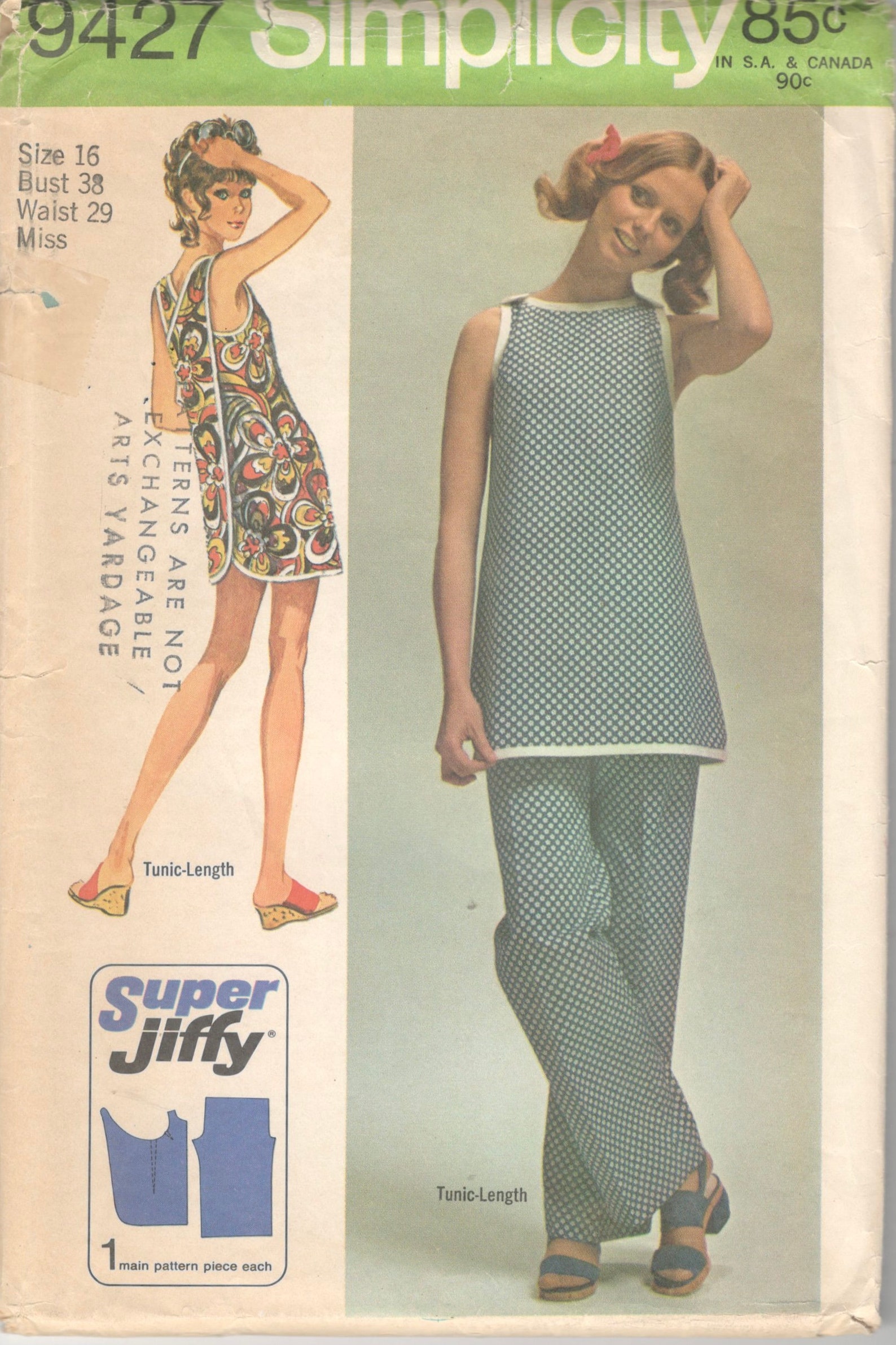 Simplicity 9427 1970s Misses Cover up Tunic and Pants Pattern - Etsy