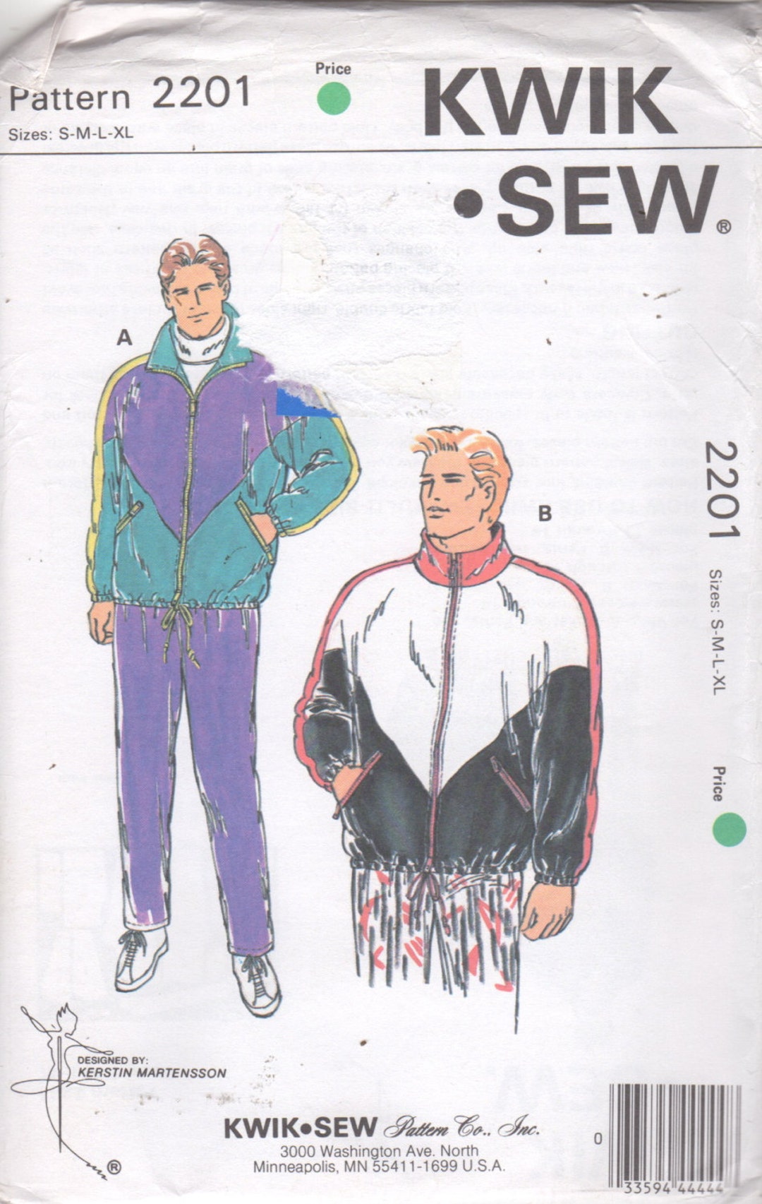 Kwik Sew 2201 Color Block Zip Front Windbreaker Jacket and Pull on ...