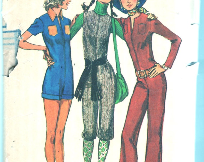 1970s Simplicity 9554 Misses Zip Front JUMPSUIT Pattern 3 - Etsy