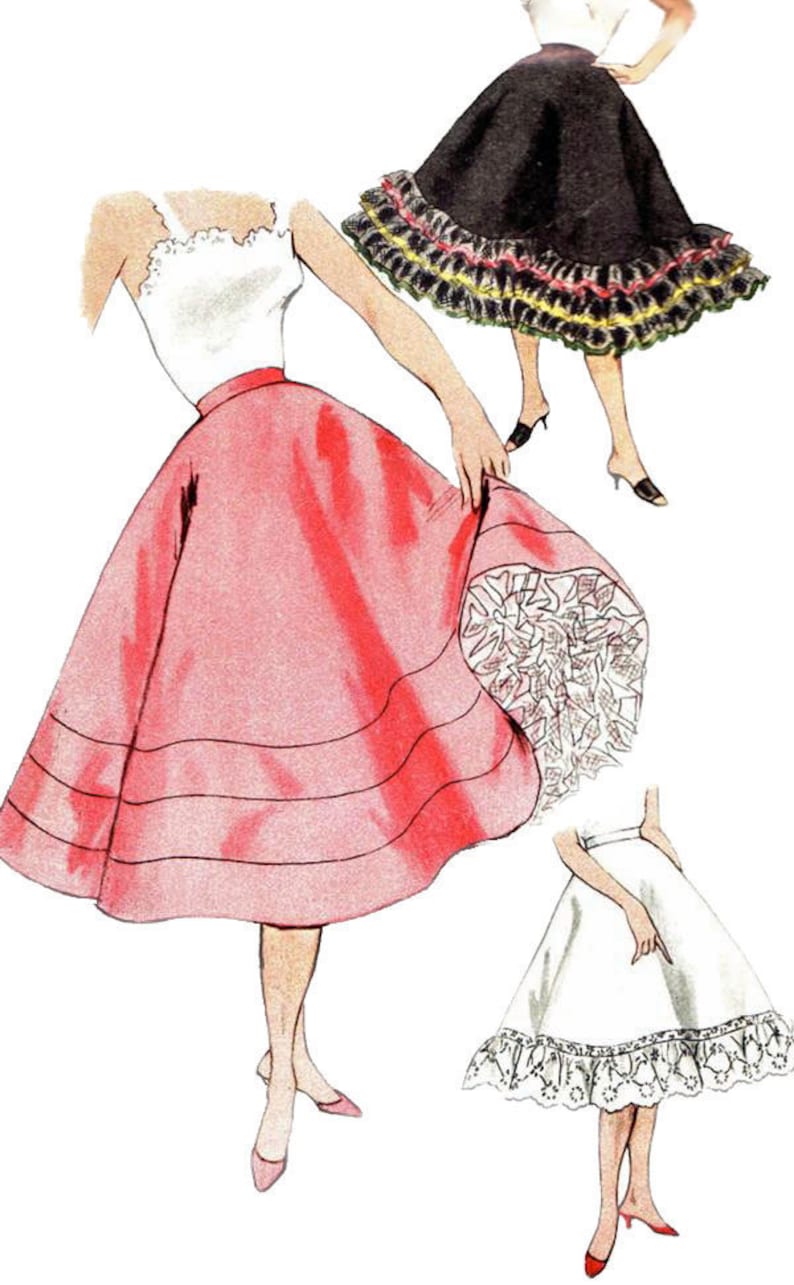 1950s Simplicity 4685 Misses Flared Petticoat Pattern Womens - Etsy
