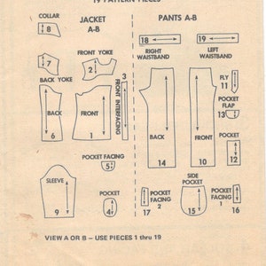 Mccalls 4793 1970s Mens Pants and Jacket Pattern 2 Piece Suit Safari ...