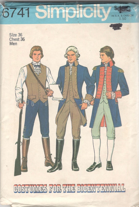 Simplicity 6741 Bicentennial Pattern 1700s Mens Coat Waistcoat - Etsy