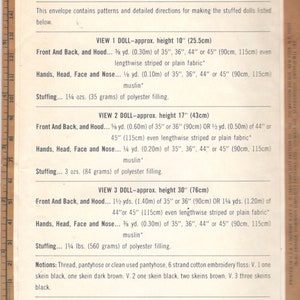 1980s Simplicity 9544 Primitive Doll Pattern 3 Sizes 10 17 and 30 ...