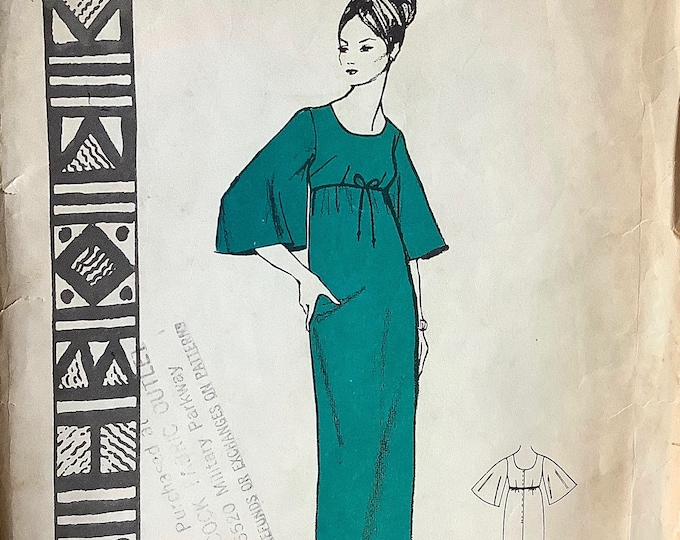 1960s Simplicity 7088 Misses Muu Muu Pattern Fitted Waterfall Draped ...