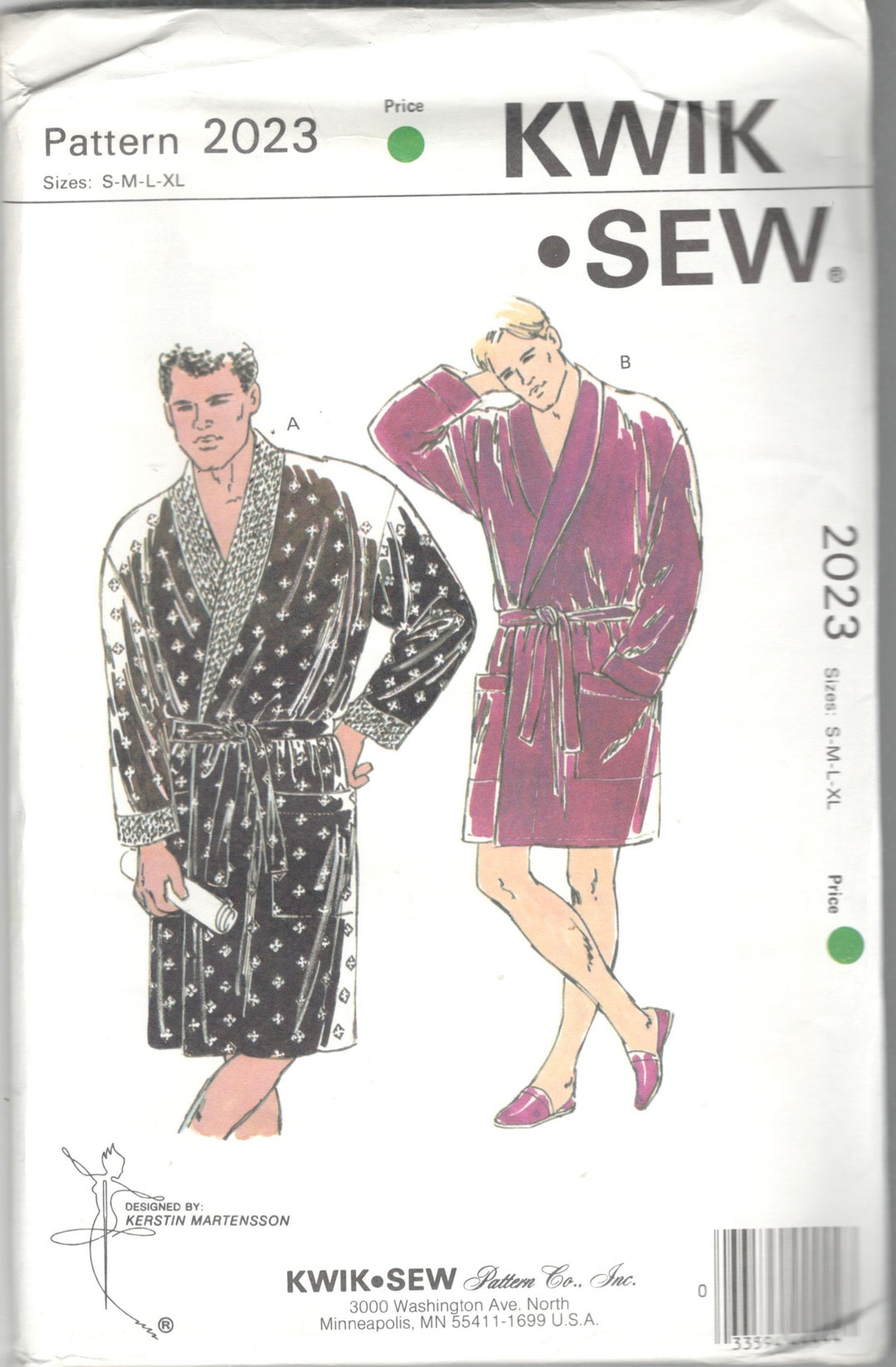 Kwik Sew 2023 Mens Shawl Collar Robe Pattern Silky or Casual Style ...
