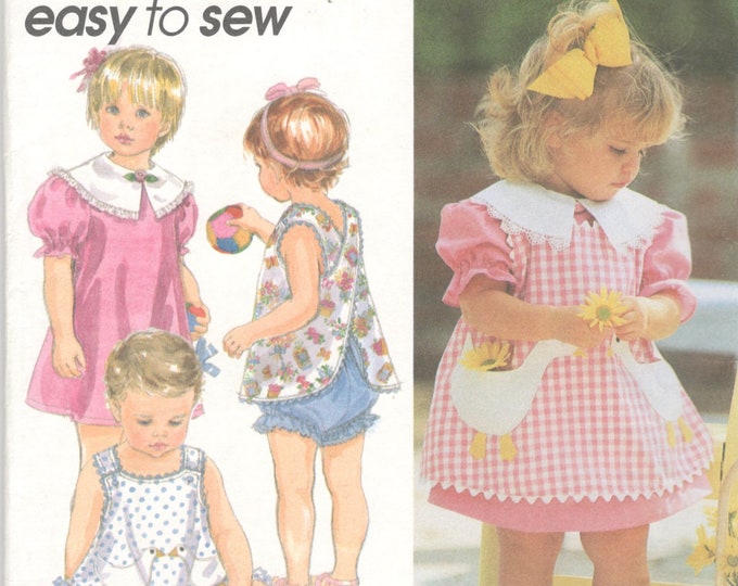 Simplicity 5865 1980s Toddlers Sailor Collar Dress and Romper Pattern ...