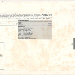 Butterick 6230 303 1980s CHEER BEAR Care Bear Pattern Vintage Stuffed ...