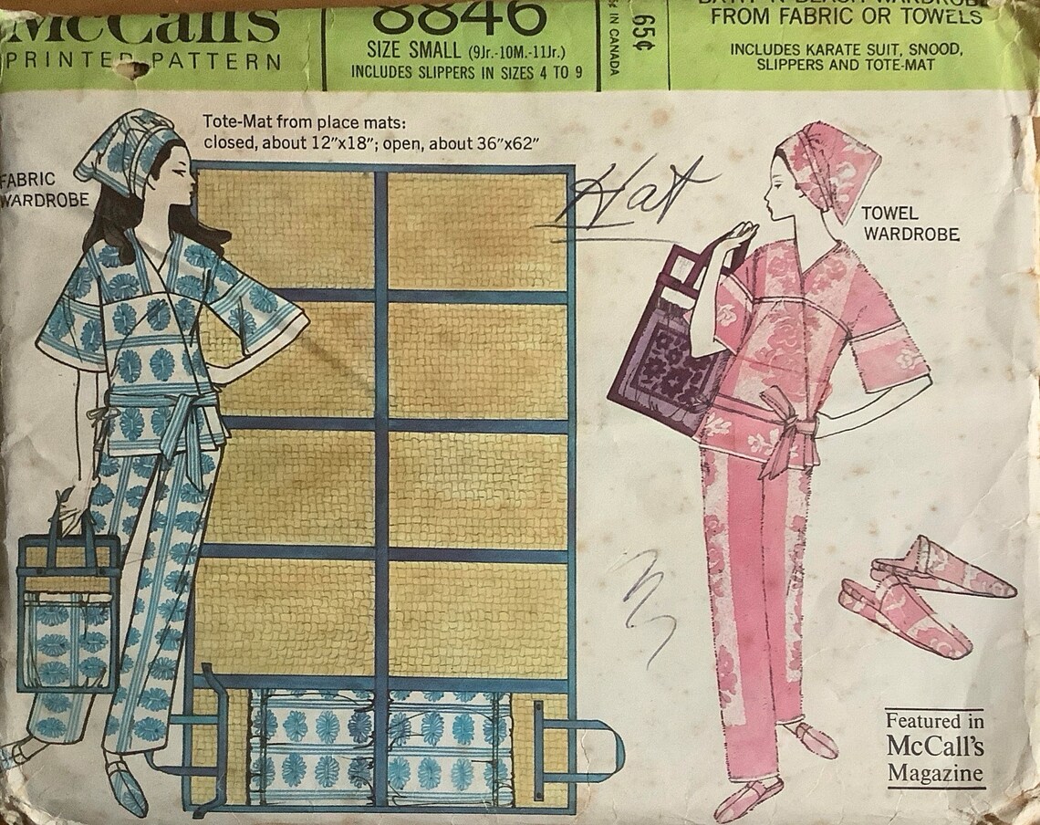 Mccalls 8846 Vintage 1960s Bath N Beach Wardrobe Pattern Use Fabric or ...