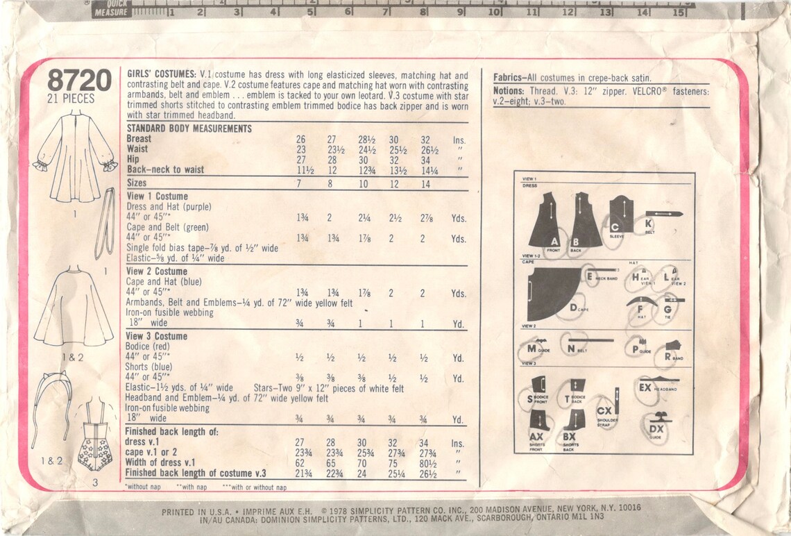 1970s Simplicity 8720 Childs Superheros Costume Catwoman - Etsy