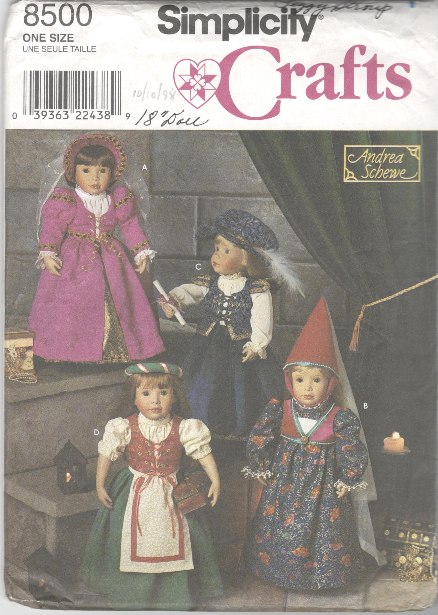 Craft Supplies & Tools Kits & How To simplicity Crafts 8500 vintage 18 ...