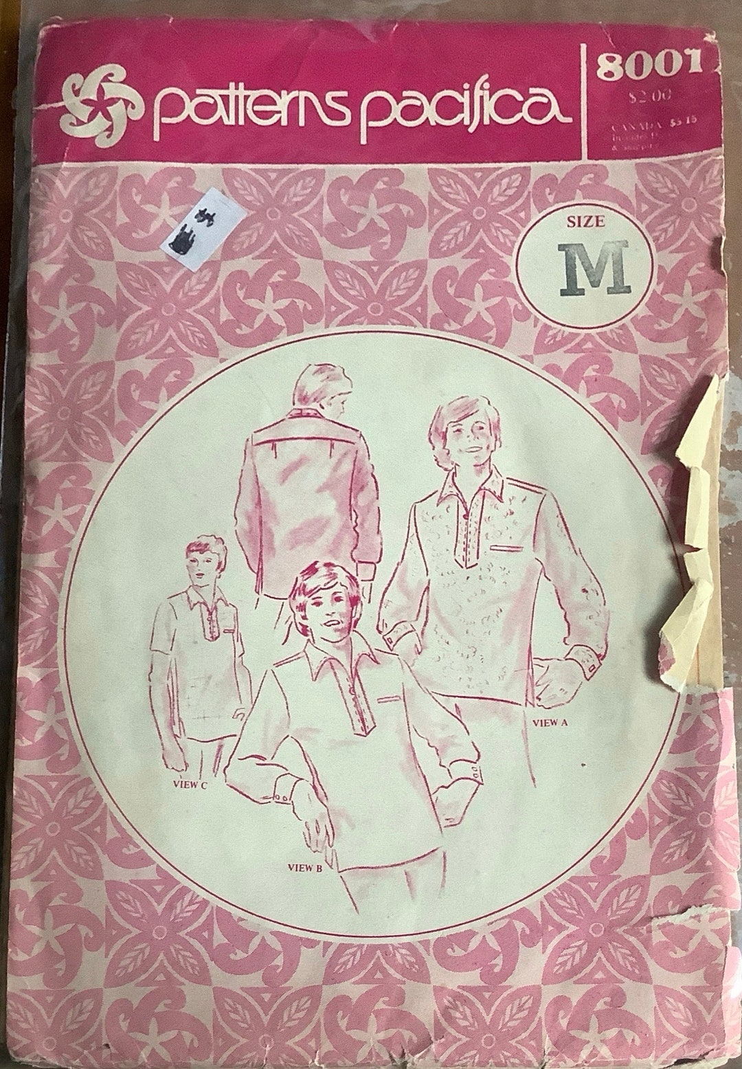 Patterns Pacifica 8001 Mens Hawaiian Shirt Pattern Pullover Zip Band ...