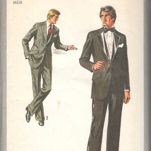 Simplicity 8846 1970s Mens Tuxedo Jacket and Pants Pattern James Bond ...
