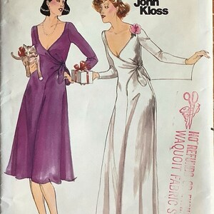 Butterick 5119 1970s Plunging V Neck Evening Dress Pattern for Knits ...