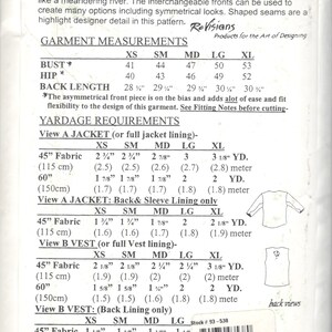 The Rio 114 Misses Jacket and Vest Pattern Diane Ericson Revisions ...