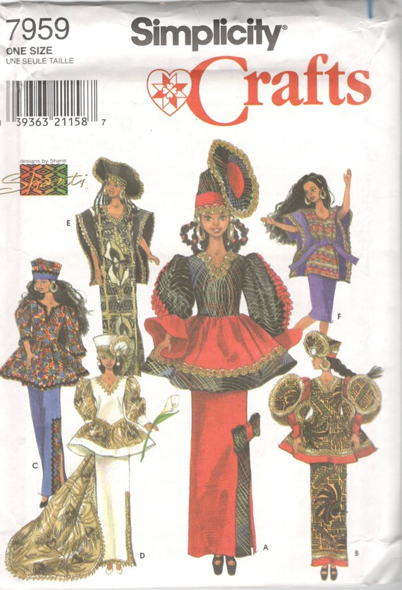 Simplicity 7959 Fashion Doll Clothes Pattern 11 1/2 - Etsy