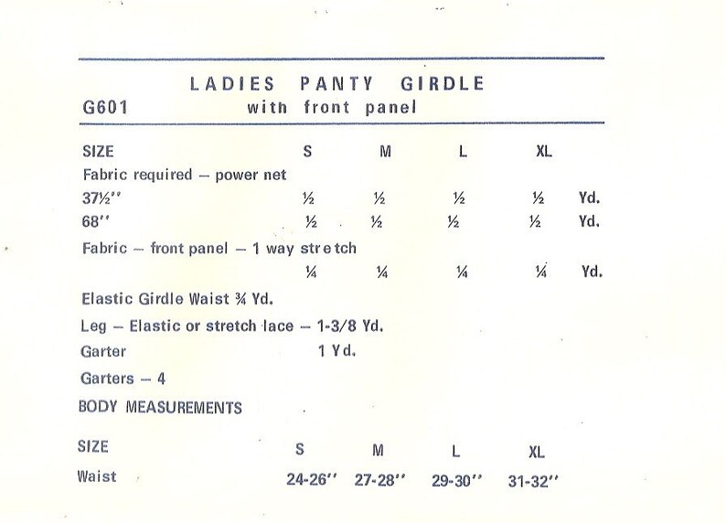 Sew Lovely G601 1960s Misses Panty Girdle Pattern Womens Vintage ...