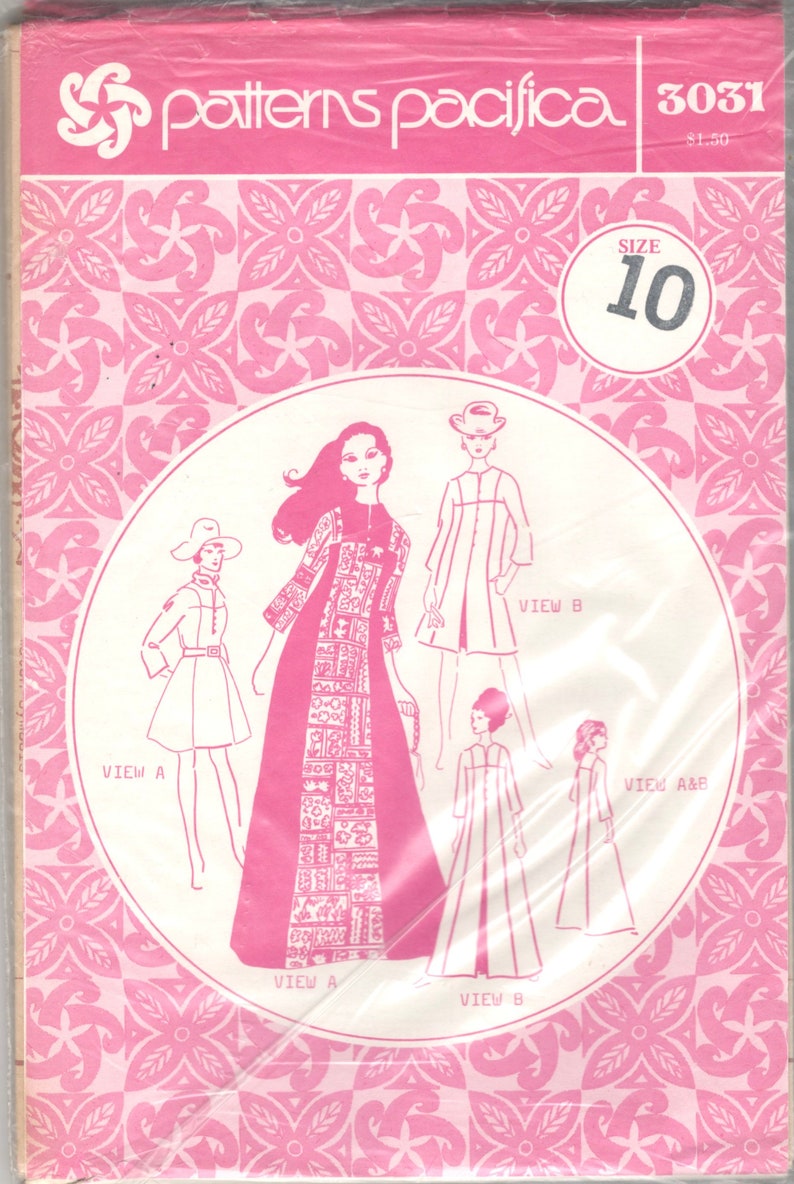 Patterns Pacifica 3031 1970s Misses Dress Caftan Pattern Two - Etsy