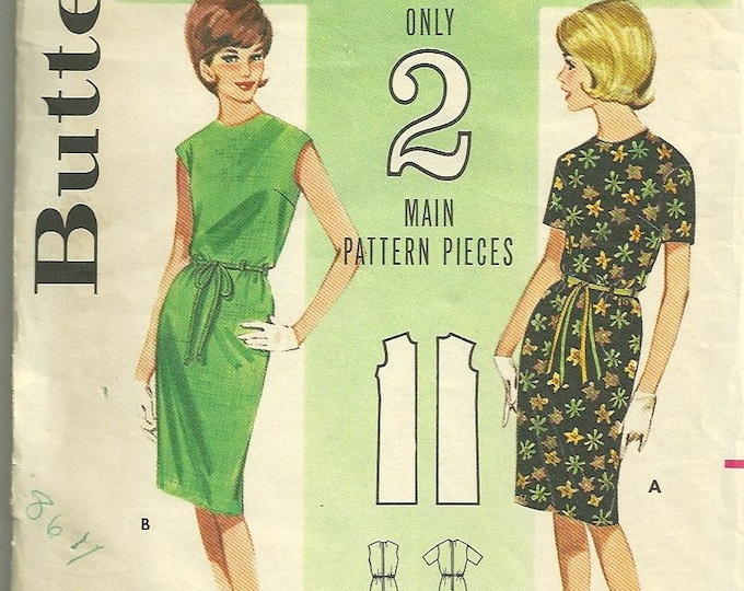 1960s Butterick 5368 Whirl Away Dress Pattern Wrap Dress Scoop Neck ...