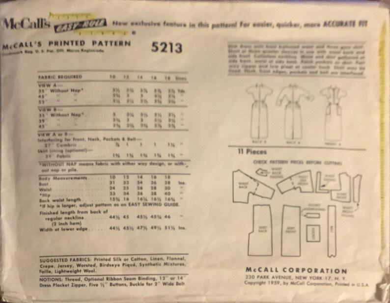 Mccalls 5213 1950s Misses Pencil Skirt Dress Pattern Kimono Sleeves ...