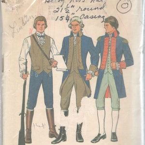 Simplicity 6741 Military 1700s Reenactment Costume Pattern Mens ...