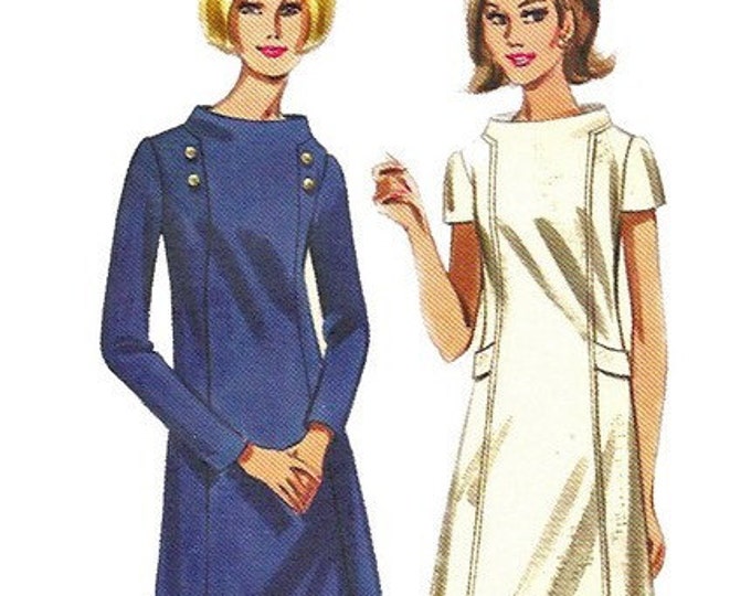 1960s Butterick 5368 Whirl Away Dress Pattern Wrap Dress Scoop Neck ...