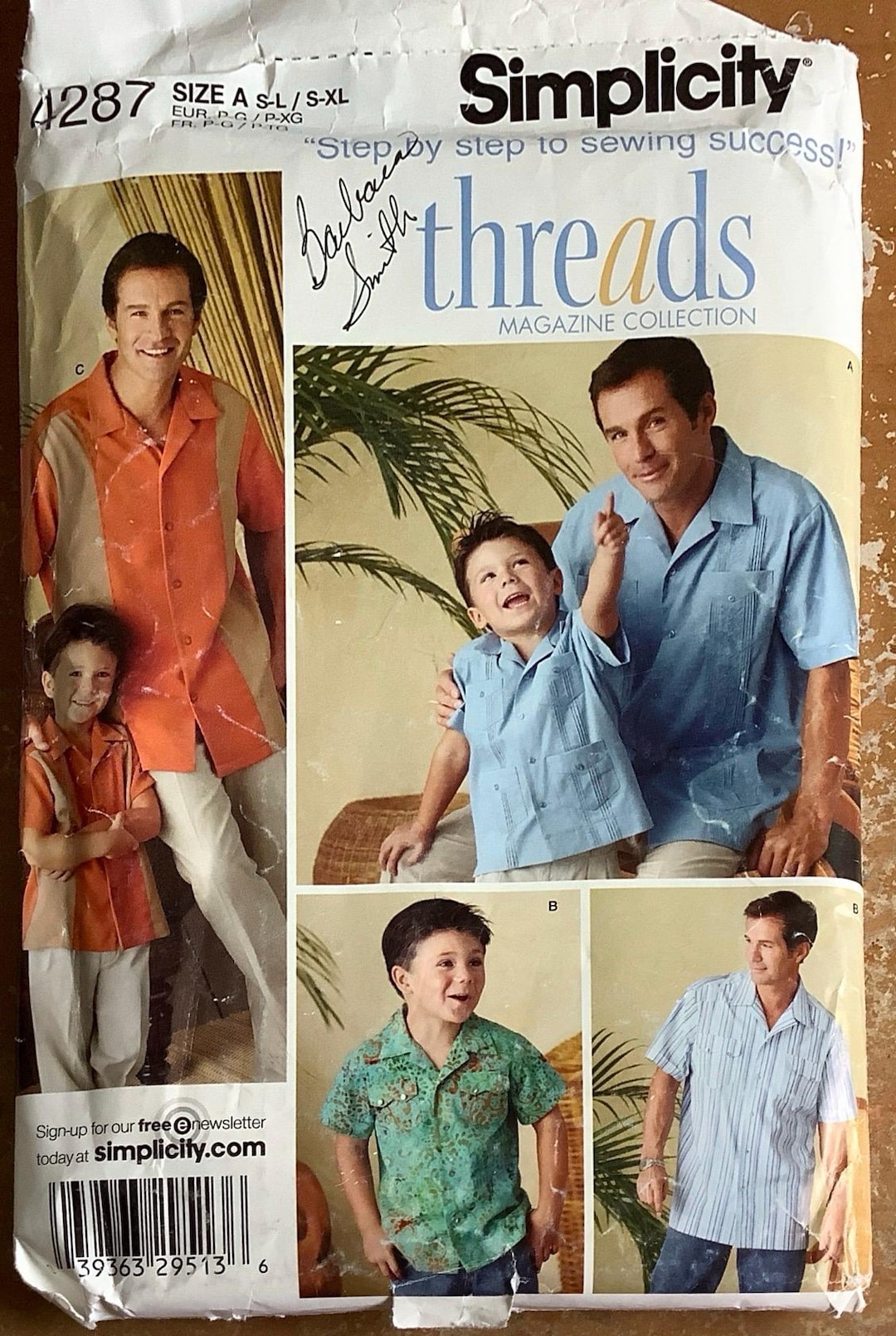 Simplicity 4287 Boys Mens Hawaiian Style Shirt Pattern Guayabera ...