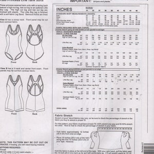 Stretch & Sew 1306 Princess Line Tank Suit Pattern SWIMSUIT Pattern Boy ...
