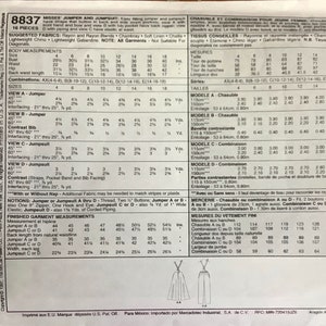 Mccalls 8837 Jumper and Jumpsuit Pattern Overalls Style Criss Cross ...