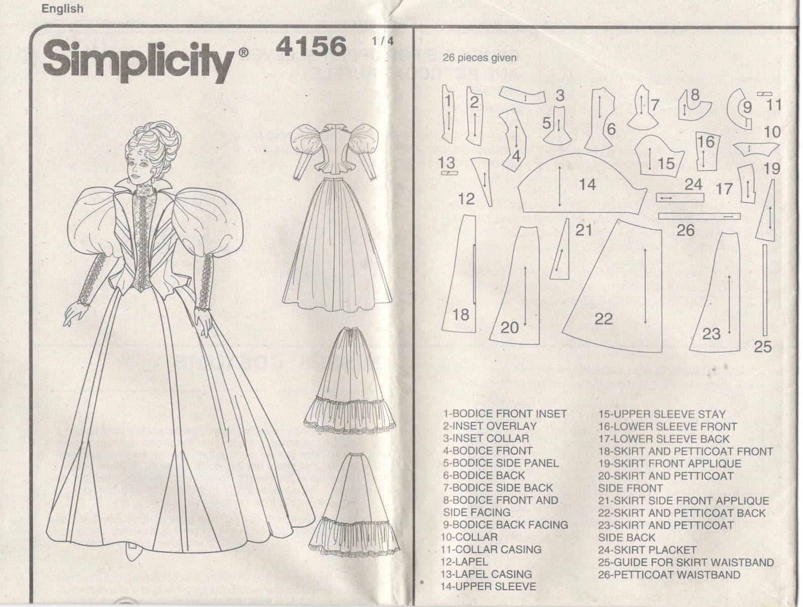 Simplicity 4156 Misses Gibson Girl Costume Pattern 1800s | Etsy
