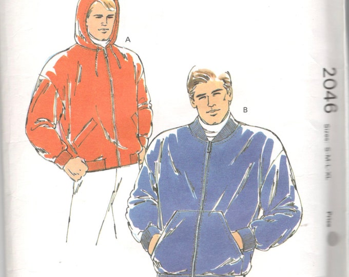 Kwik Sew 2046 Sweatshirt Jacket Pattern Hood Option Zip Front Adult ...