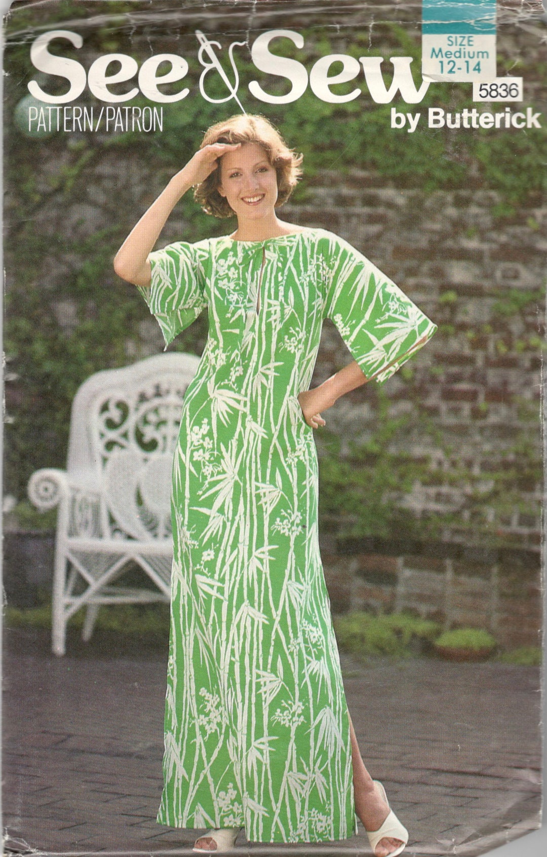 Butterick 5836 1970s Misses CAFTAN Pattern Kimono Sleeves See & Sew ...
