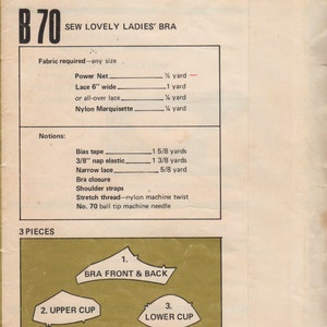 Sew Lovely B70 1970s Misses Ladies Designer Bra Pattern Sizes - Etsy
