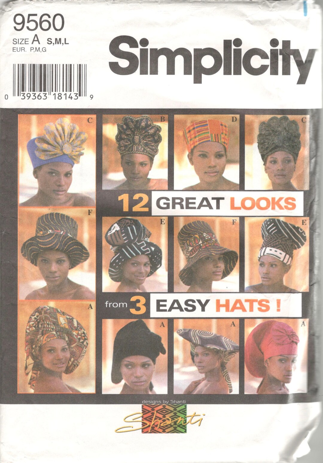 Simplicity 9560 12 Great Looks From 3 Easy Hats Pattern African Fashion ...