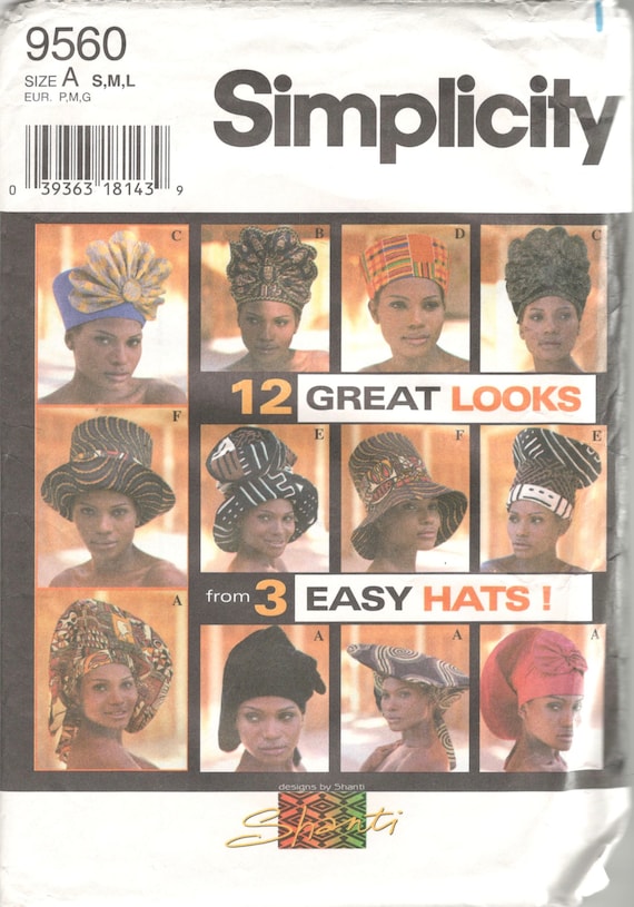 Simplicity 9560 601 Misses HATS Pattern African Fashion | Etsy