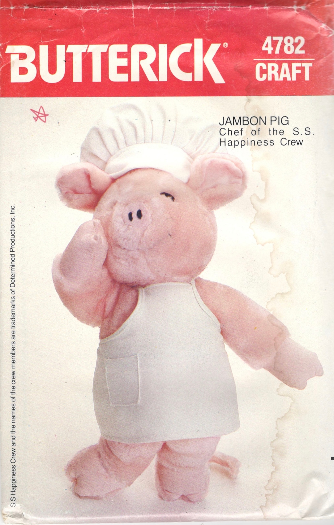 Butterick 4782 Jambon PIG Pattern S S Happiness Crew Chef Cook Stuffed ...