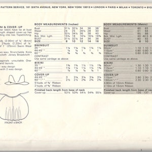Butterick 4412 1980s Misses Strapless Swimsuit Halter Bikini and Cover ...