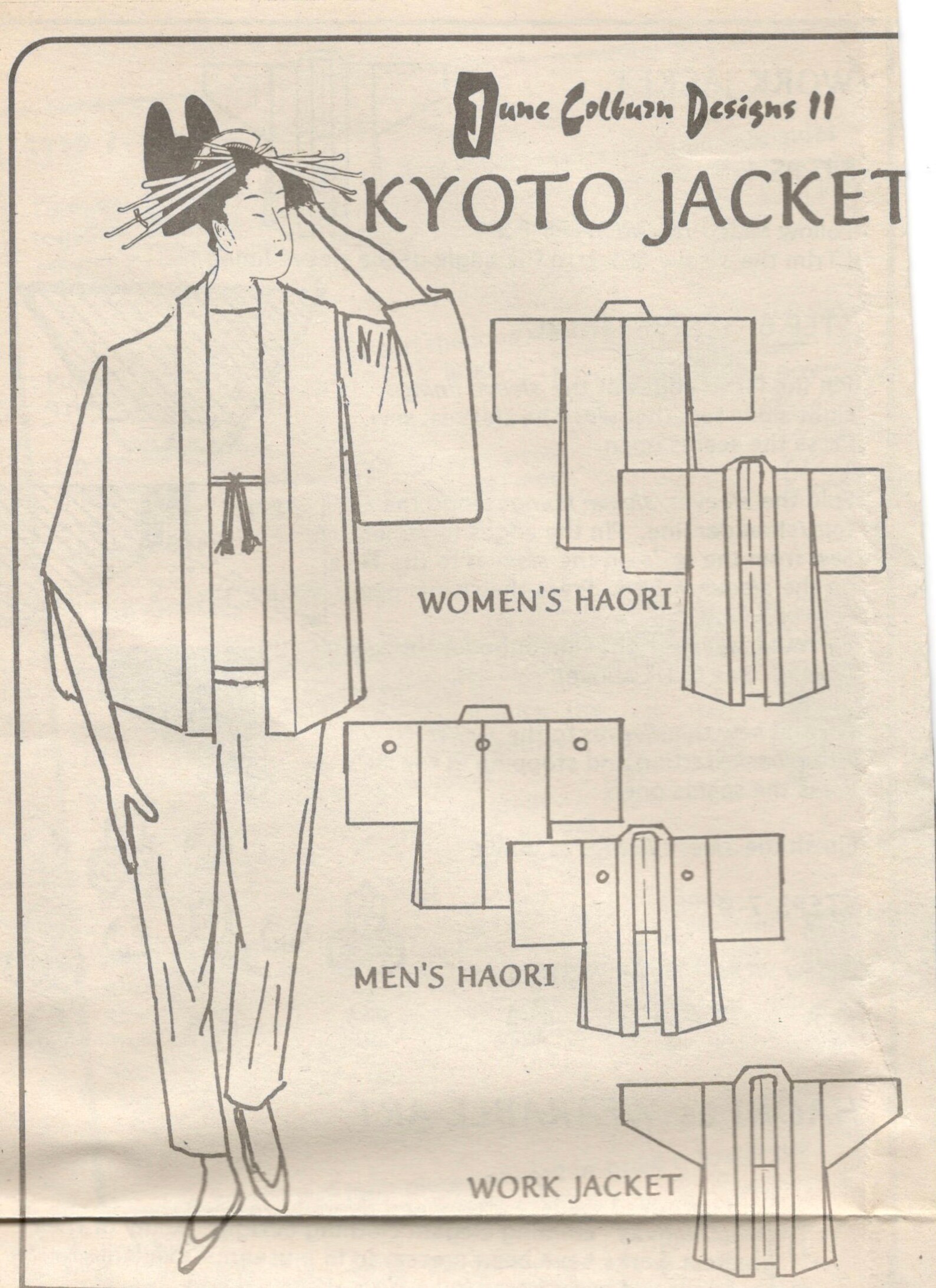 Kyoto Jacket Pattern June Colburn Mens Womens Japanese Haori Jacket ...