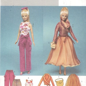 Butterick 3931 Fashion Doll Clothes Pattern Casual and Evening Wear 11 ...