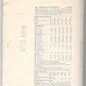 1960s Vogue 8027 Misses Sporty A Line Skirt Pantskirt Pattern Golf ...